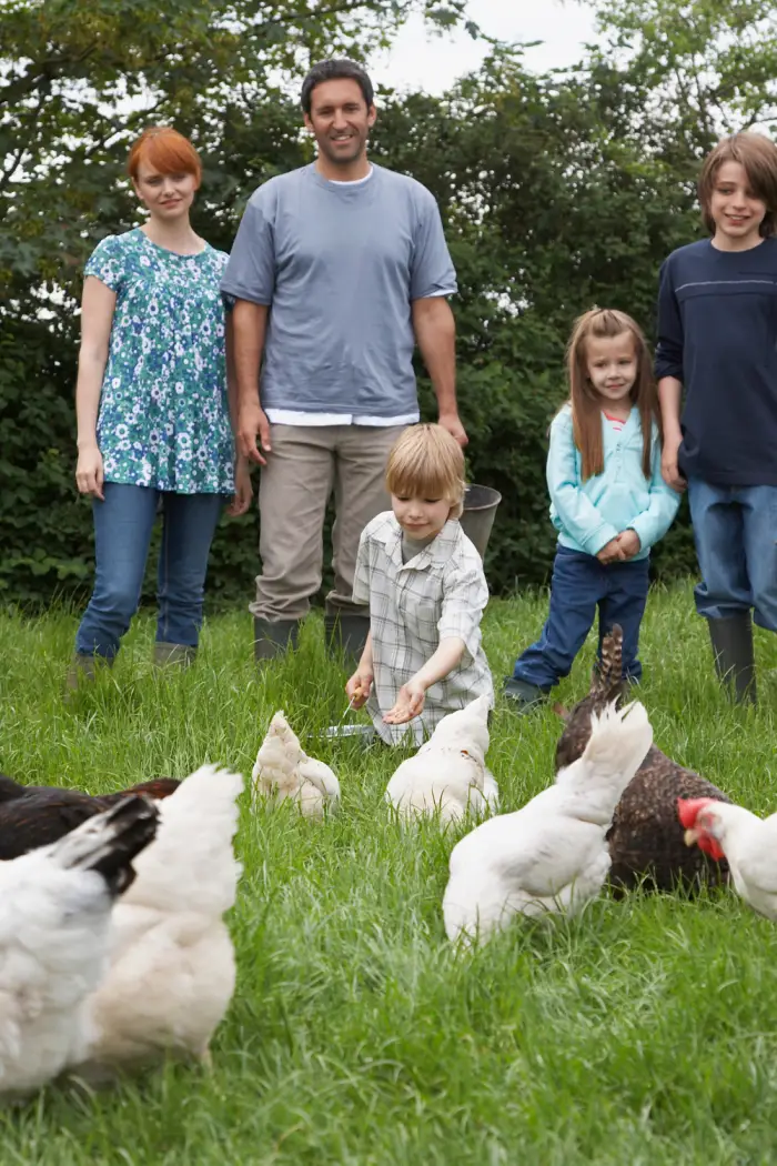 FAMILY-WITH-CHICKENS | Backyard Chickens Mama