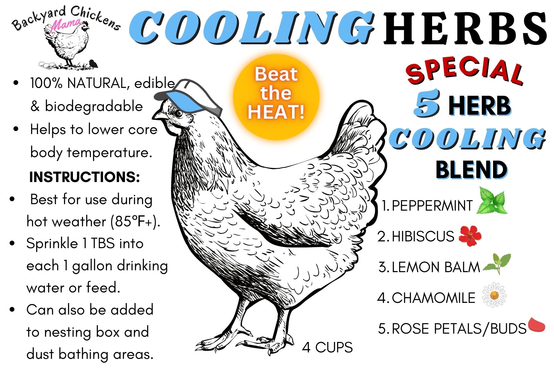 COOLING-HERBS-SPECIAL-5-HERB-COOLING-BLEND | Backyard Chickens Mama